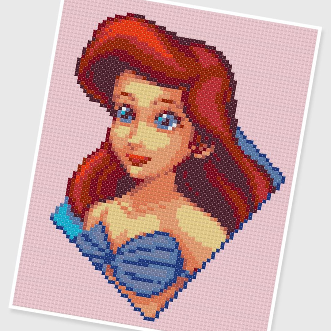 PDF Cross Stitch Pattern - 0021.princess Ariel ( the Little Mermaid ...