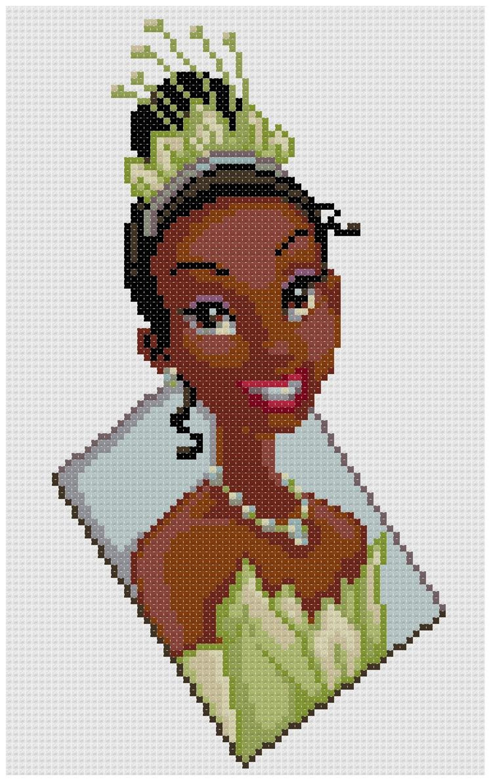 PDF Cross Stitch Pattern - 0002.princess Tiana ( the Princess and the ...
