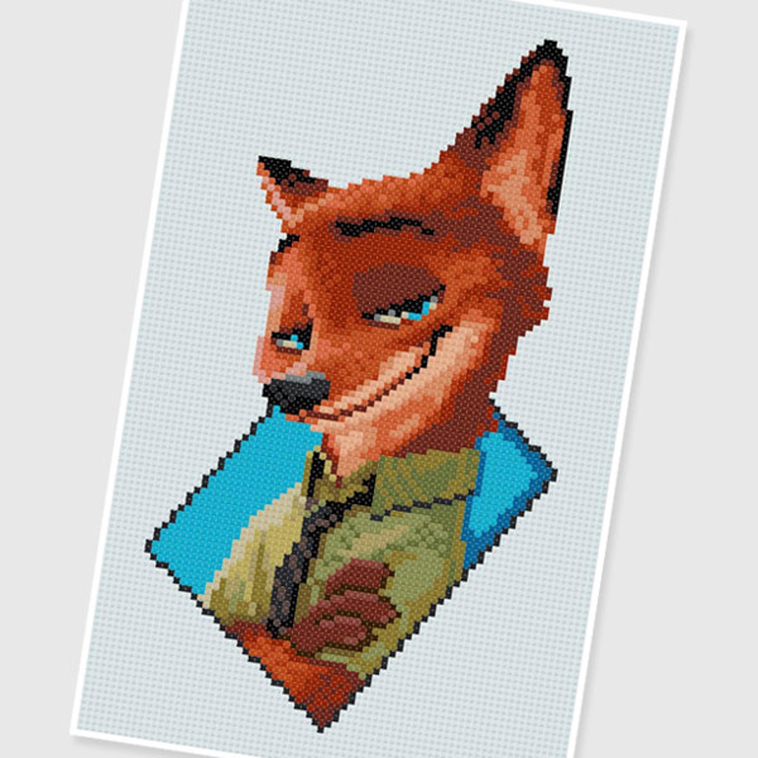 PDF Cross Stitch Pattern 0071.nick Wilde Zootopia - Etsy