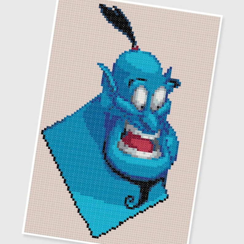 PDF Cross Stitch Pattern - 0239.genie (aladdin) - INSTANT DOWNLOAD - Etsy