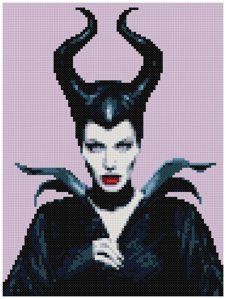 PDF Cross Stitch Pattern 0006.maleficent INSTANT DOWNLOAD - Etsy