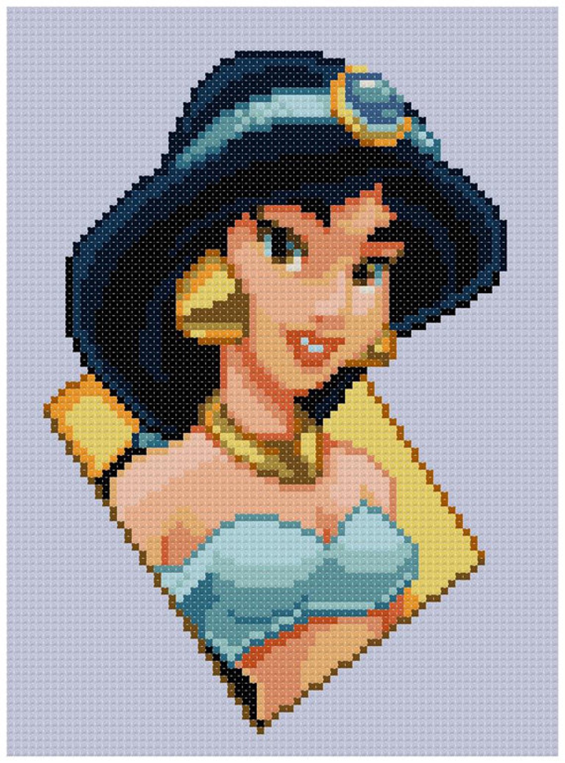 PDF Cross Stitch Pattern - 0211.princess Jasmine (aladdin) - INSTANT ...