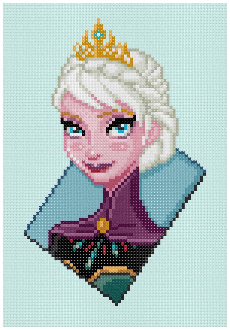 PDF Cross Stitch Pattern - 0084.queen Elsa ( Frozen ) - INSTANT ...