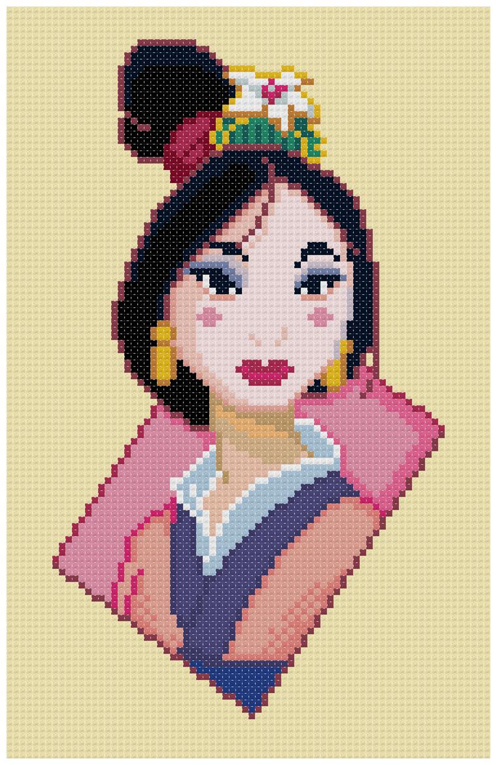PDF Cross Stitch Pattern - 0042.mulan - INSTANT DOWNLOAD - Etsy