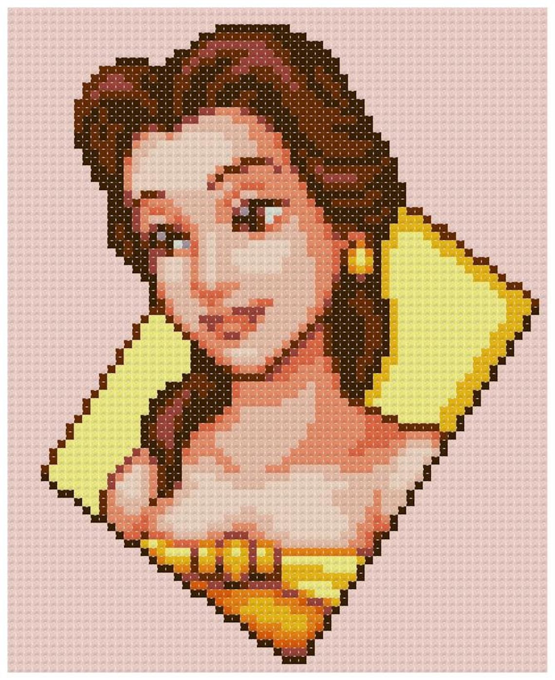 PDF Cross Stitch Pattern 0022.belle Beauty and the Beast - Etsy