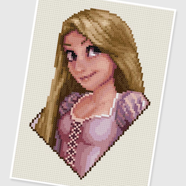 PDF Cross Stitch Pattern 0027.princess Rapunzel Tangled | Etsy
