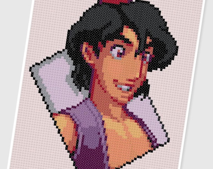 Princess Jasmine Silhouette Cross Stitch Pattern | Embroidery Pattern ...