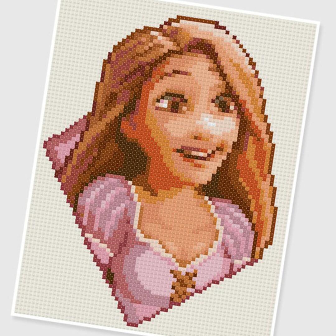 PDF Cross Stitch Pattern - 0283.rapunzel ( Tangled ) - INSTANT DOWNLOAD ...