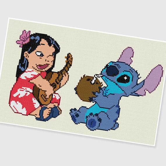 PDF Cross Stitch Pattern 0015.lilo & Stitch INSTANT | Etsy