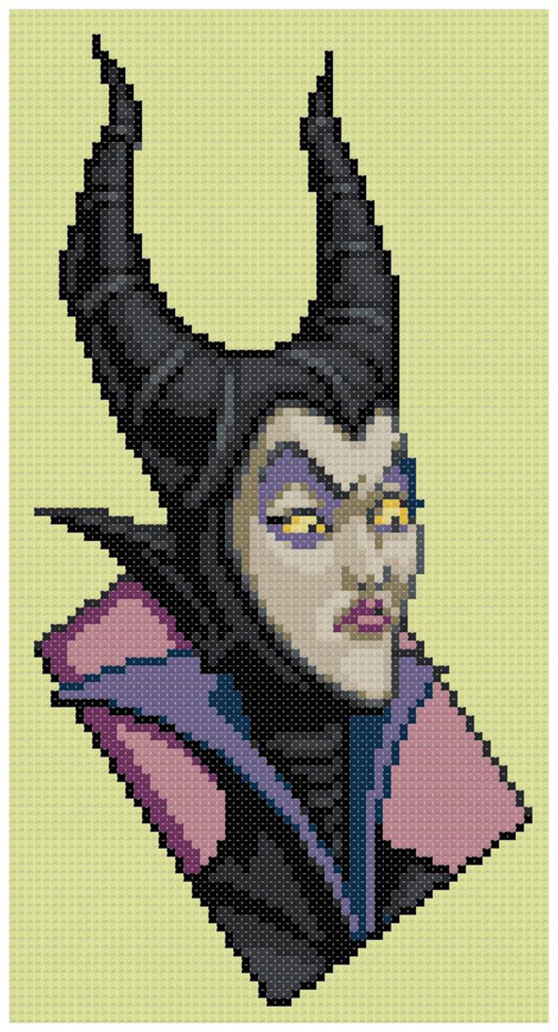 PDF Cross Stitch Pattern 0247.maleficent Sleeping Beauty - Etsy