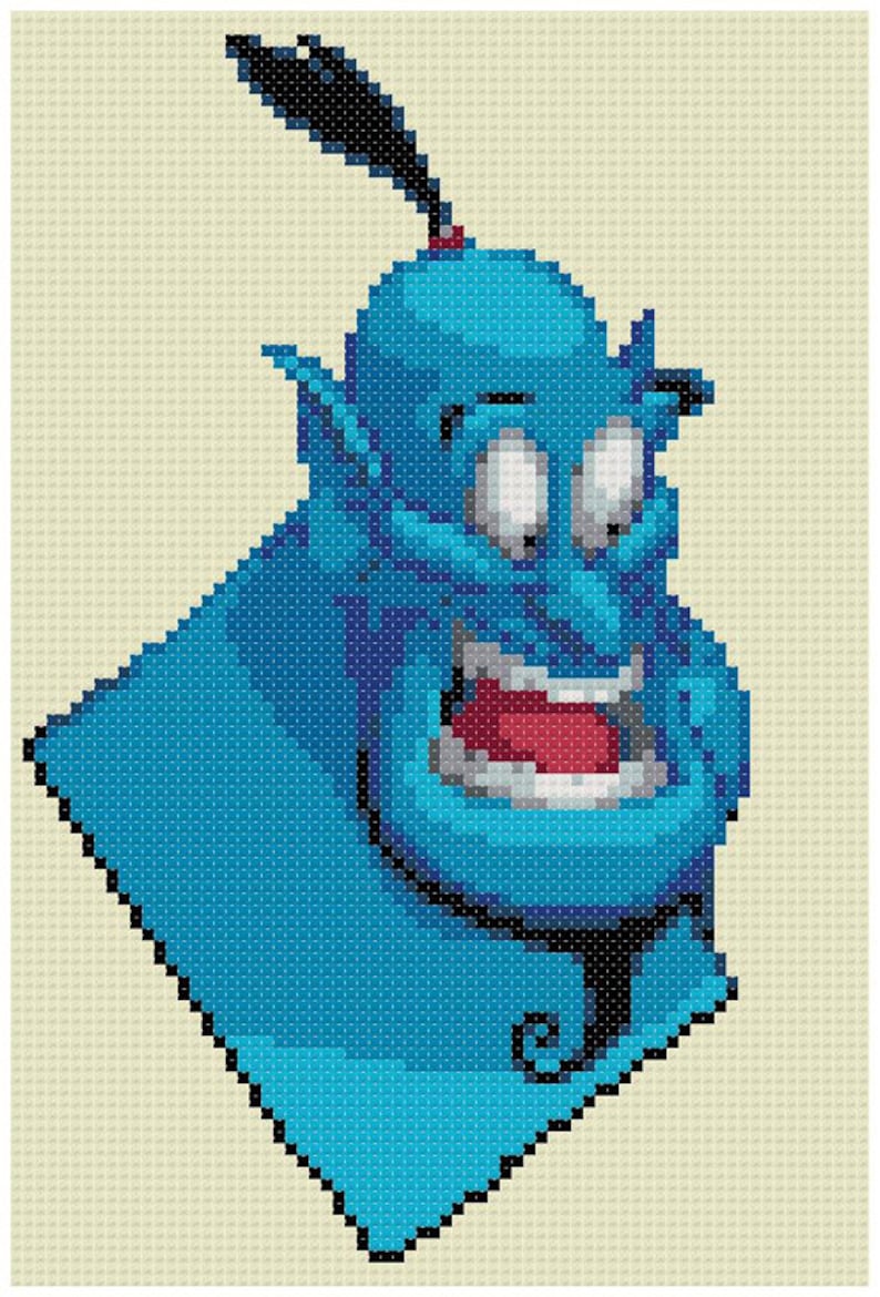 PDF Cross Stitch Pattern - 0239.genie (aladdin) - INSTANT DOWNLOAD - Etsy