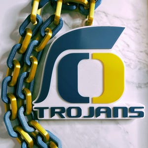 Custom Designed 3D Printed Oversized Logo Sports Chain Necklace Trophy ...