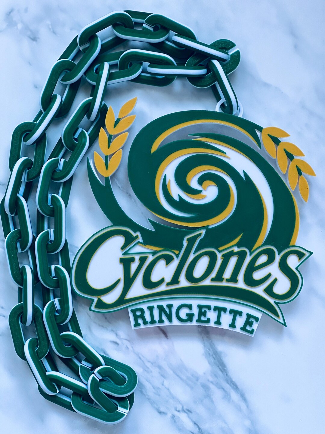 Custom Designed 3D Printed Oversized Logo Sports Chain Necklace Trophy ...
