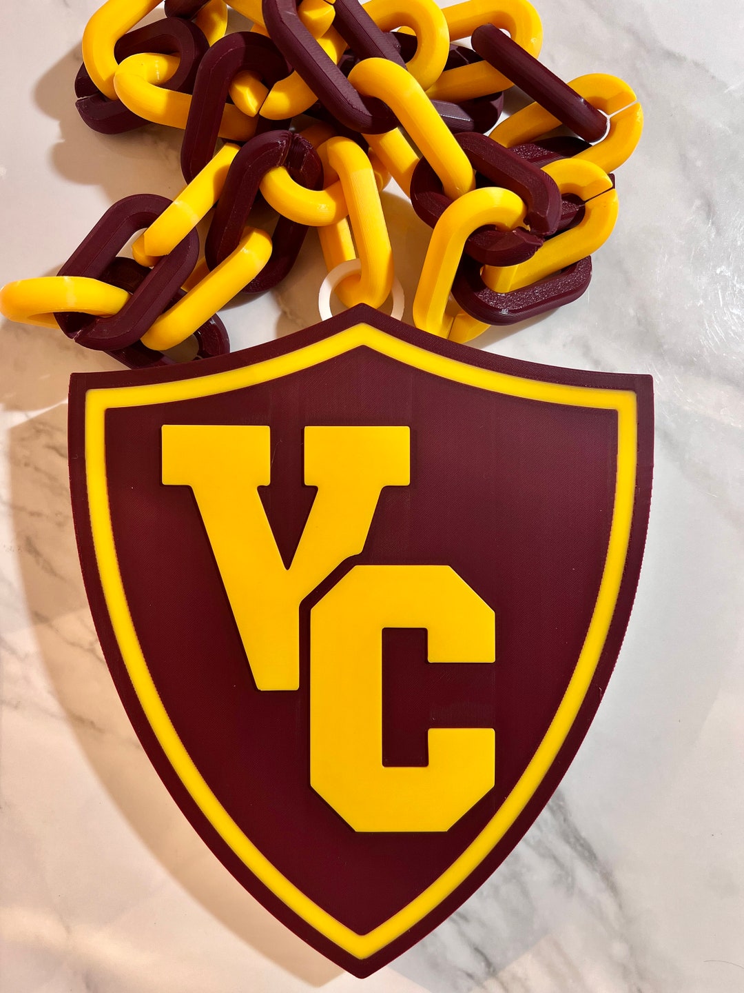 Custom Designed 3D Printed Oversized Logo Sports Chain Necklace Trophy ...