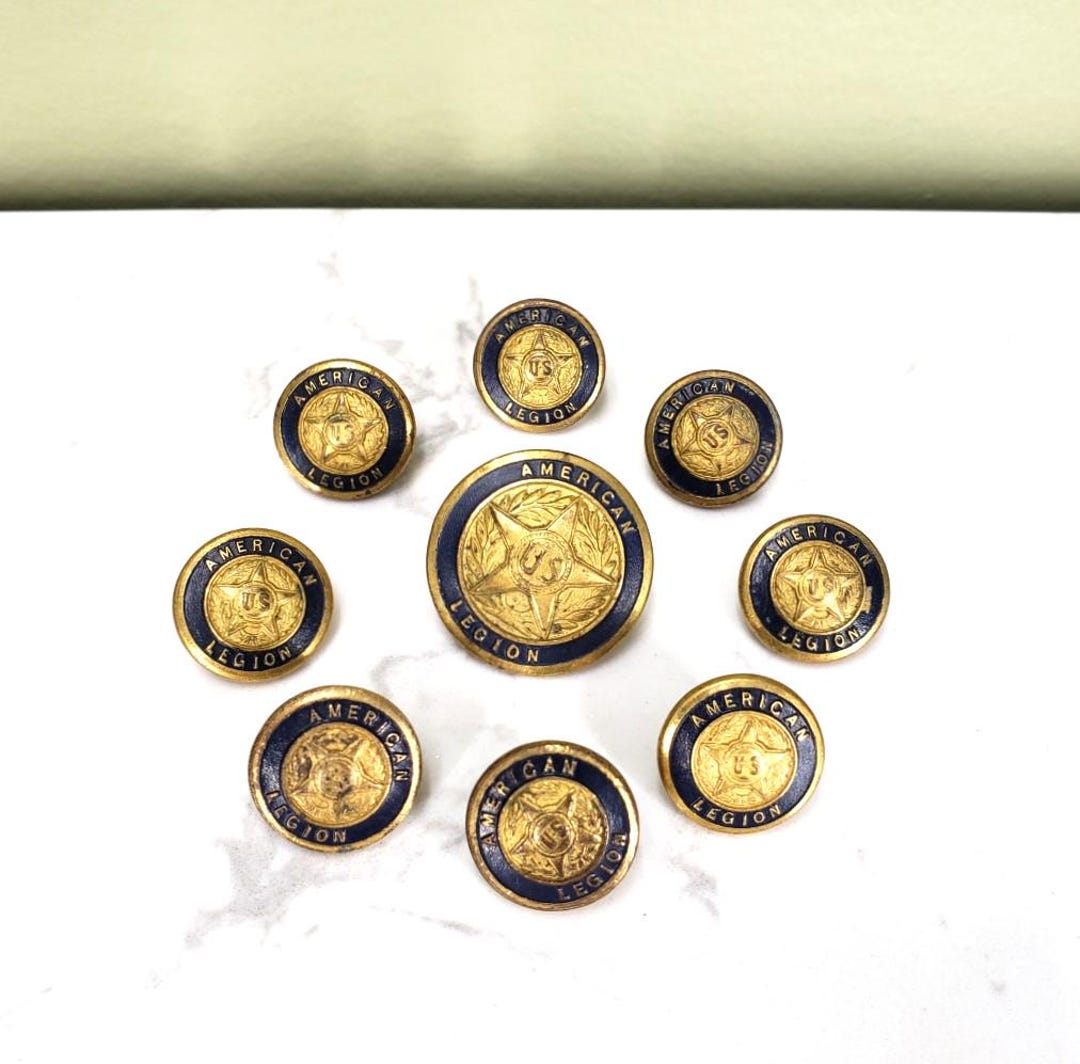 American Legion Buttons - Waterbury and Jacob Reed Sons - Lot of 9 ...