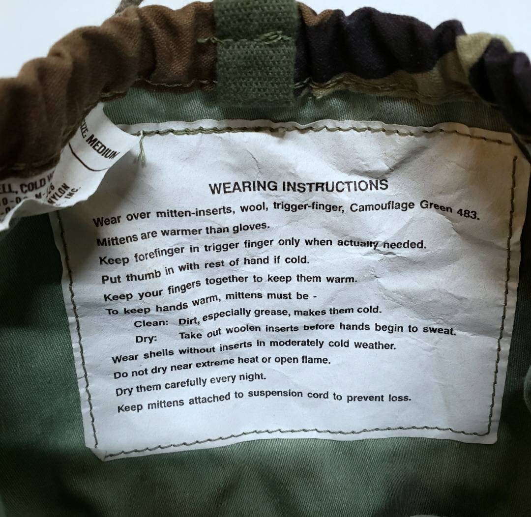 US Military Trigger Finger Mitten Shells and Wool Liners - Etsy
