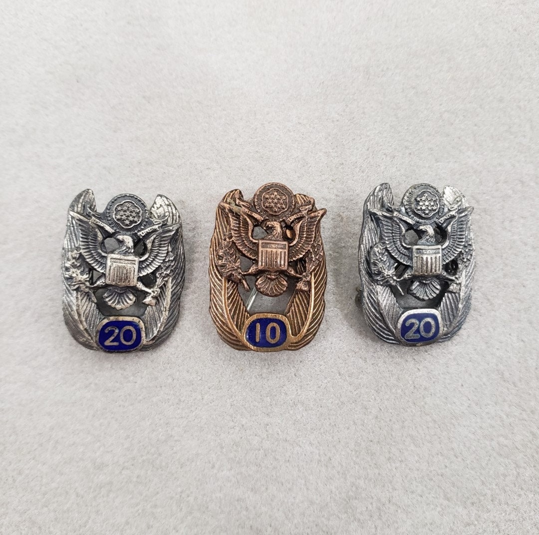 US Army Civilian Service Pin Lot of 3 - 10 and 20 Years - Etsy