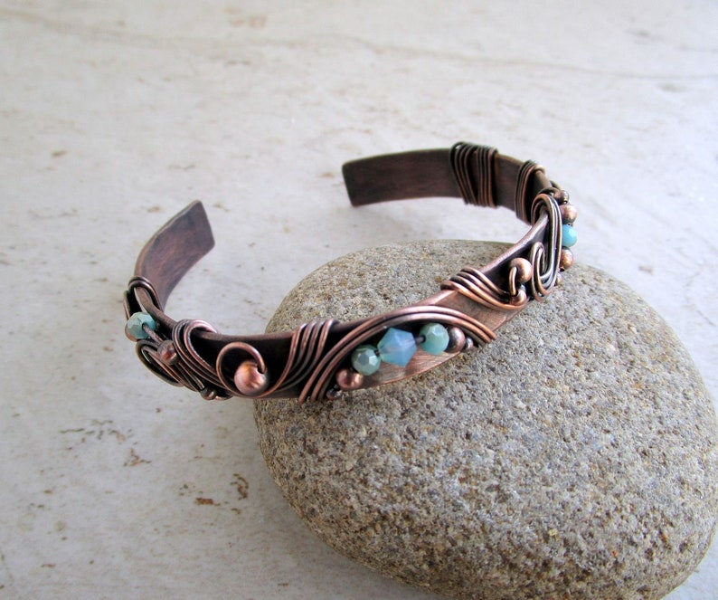 Turquoise Copper Cuff Bracelet Healing Copper Bracelets - Etsy