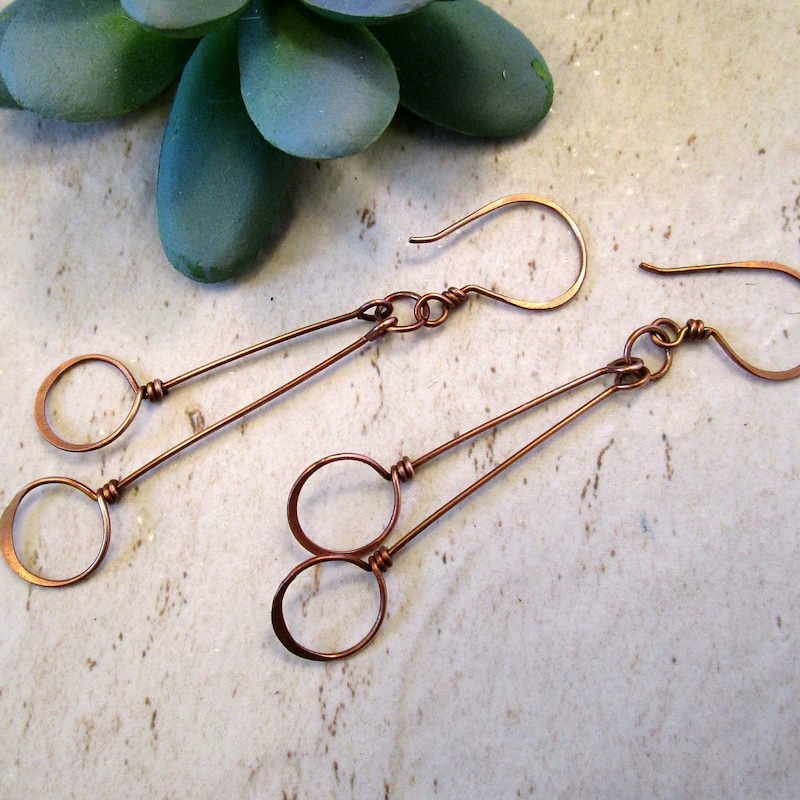 Copper Wire Earrings - Etsy