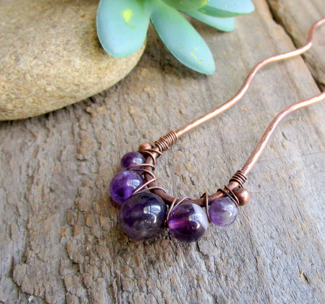 Amethyst Hair Accessories Hair Combs for Wedding Purple Hair Pin Hair ...