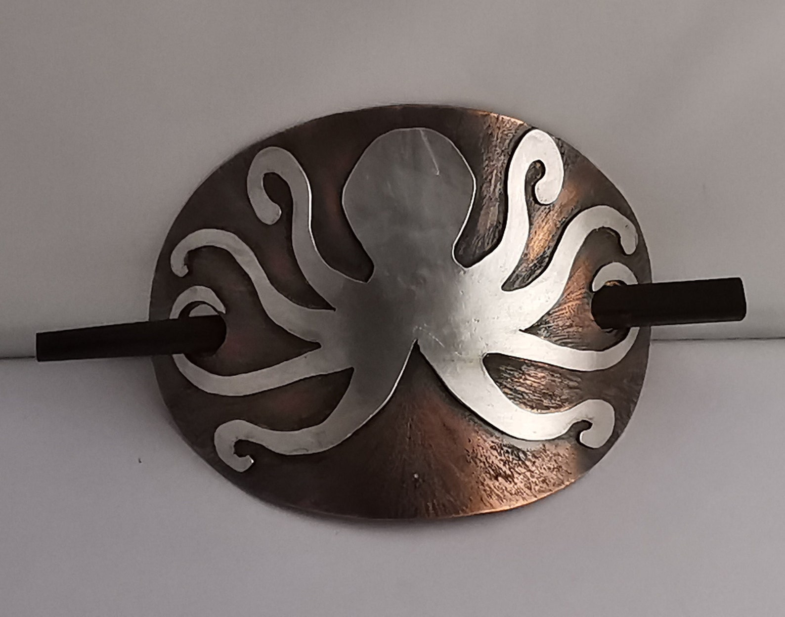 Sterling Silver and Copper Octopus Hair Slide Barette - Etsy