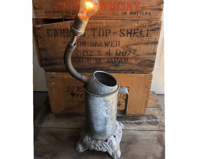 Upcycled Oil Can Light - Vintage Light Fixture - Repurposed Light ...