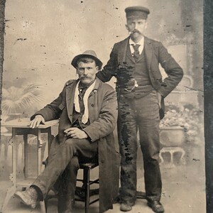 Train Conductor and Friend, Victorian Tintype Two Blokes, Antique ...