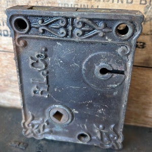 Antique Decorative Rim Lock by R.L. Co. 1800’s Antique Brass Mortise ...