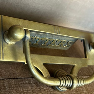 Sleek Antique Gold Letter Slot, Antique Gold Toned Mail Slot, Vintage ...