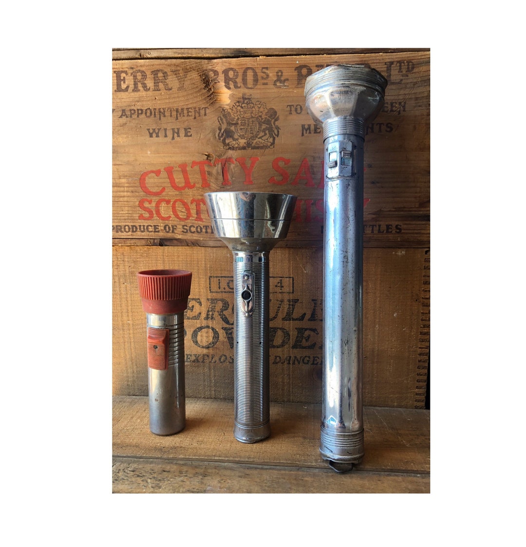 Set of 3 Vintage Flashlights, Vintage Eveready Flashlight, Vintage ...