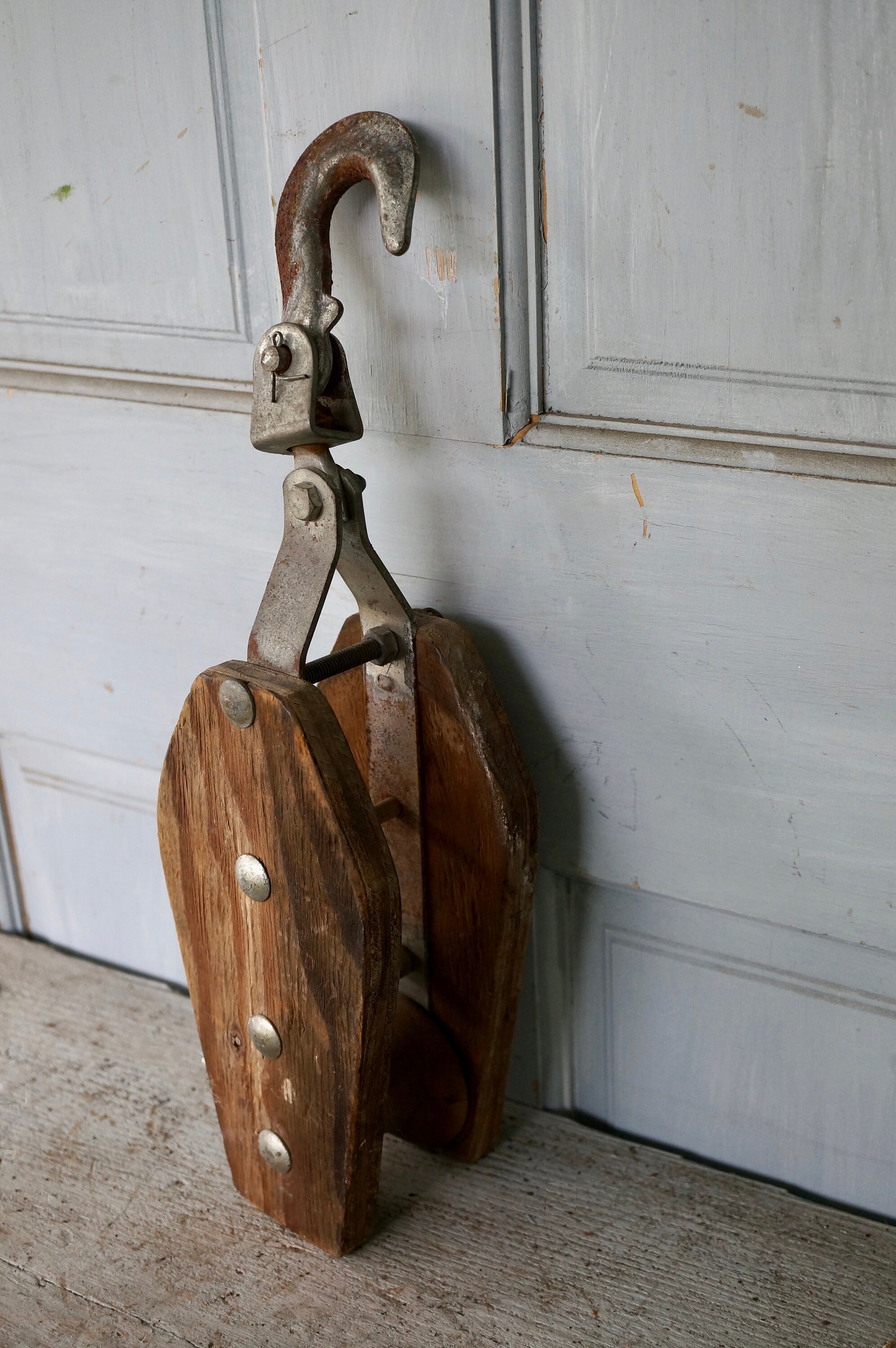 Vintage Metal and Wood Pulley Vintage Rope Pulley Rustic | Etsy