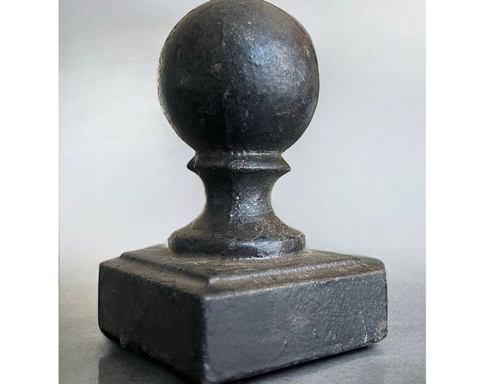 Antique Cast Iron Finial, Cast Iron Ball Top Post Cap, Rustic Home ...