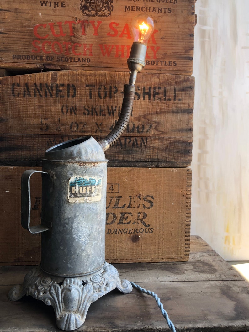 Upcycled Oil Can light Vintage Light Fixture Repurposed | Etsy