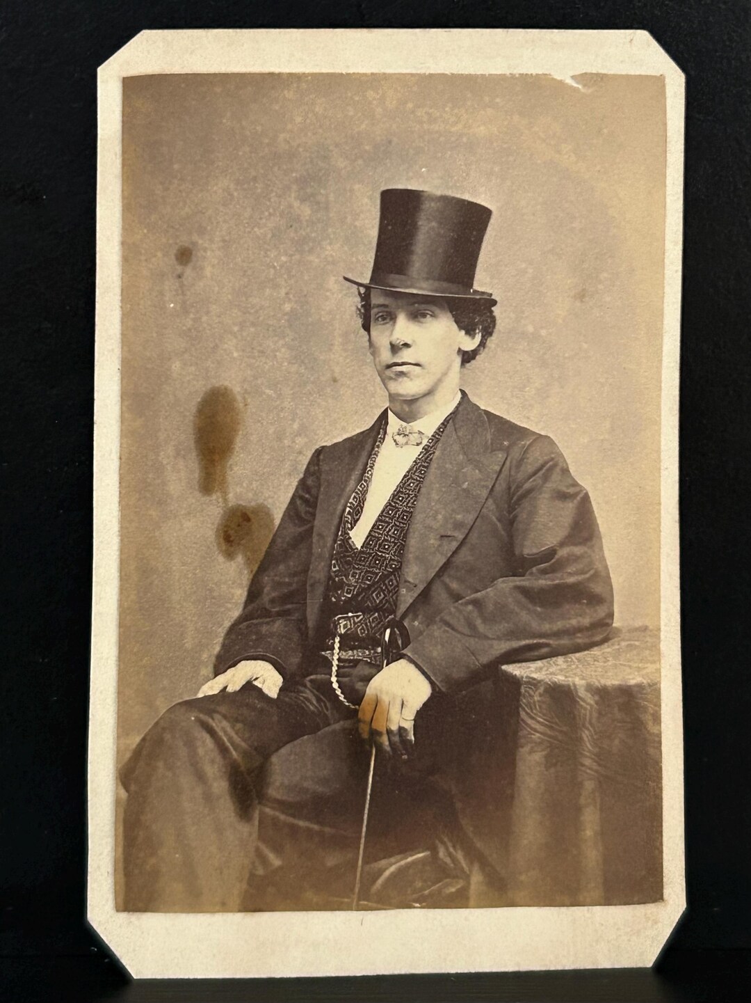 Fancy Pants, Antique Portrait Photograph, Dapper Man in Top Hat, Early ...