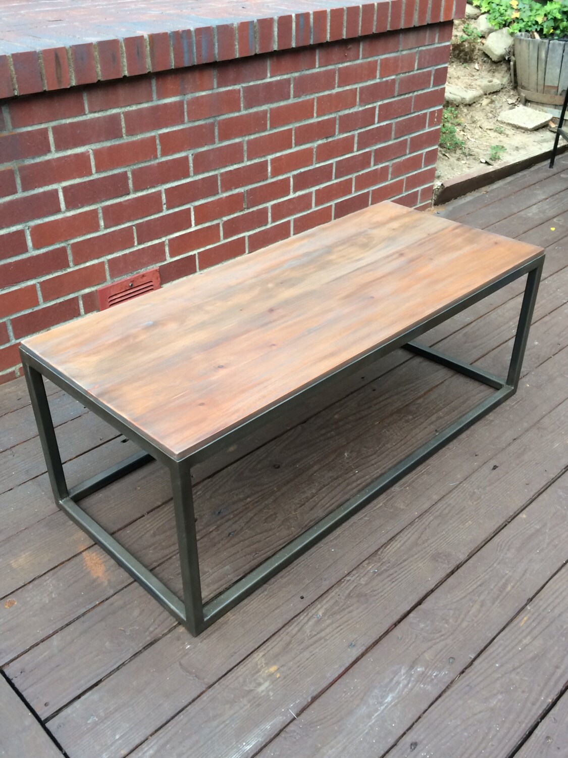 MADE TO ORDER Sleek Modern Coffee Table Wood and Steel | Etsy