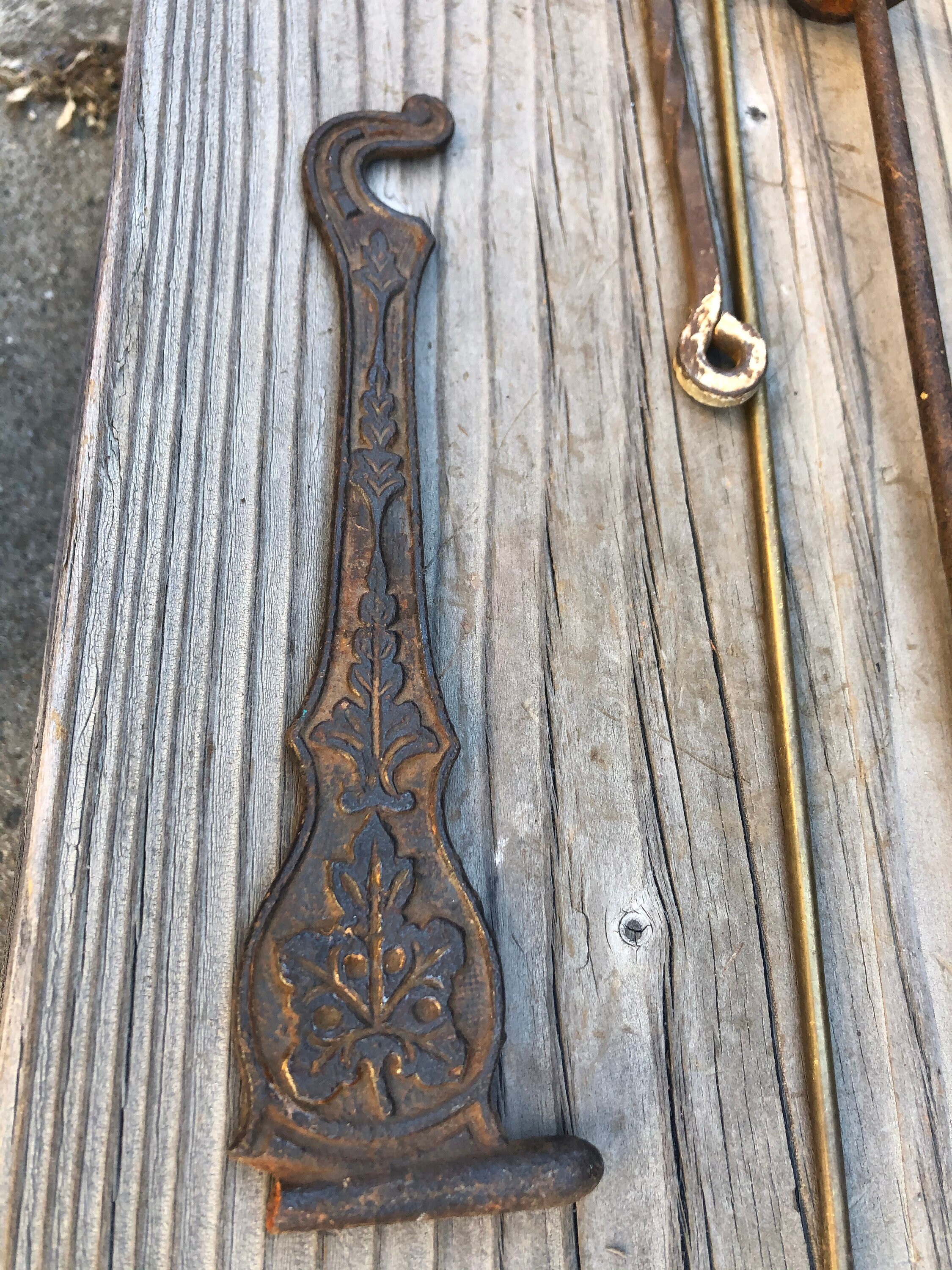 Set of 7 Antique Victorian Cast Iron Hooks Double Arm Hook | Etsy