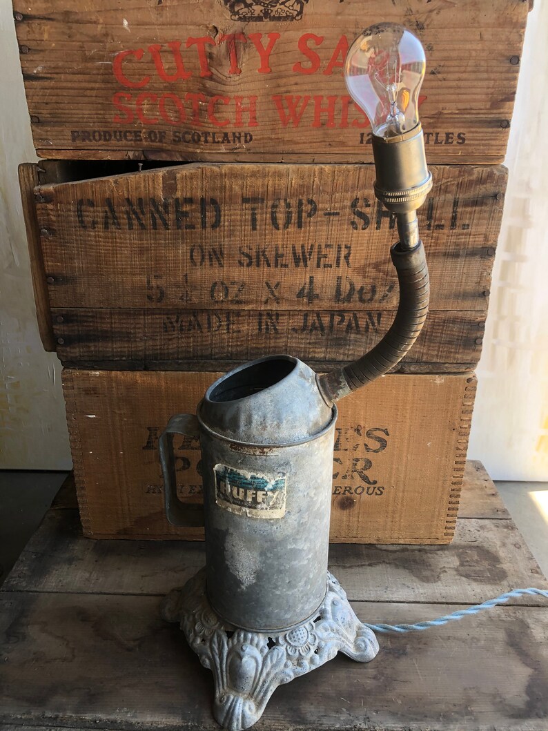 Upcycled Oil Can light Vintage Light Fixture Repurposed | Etsy