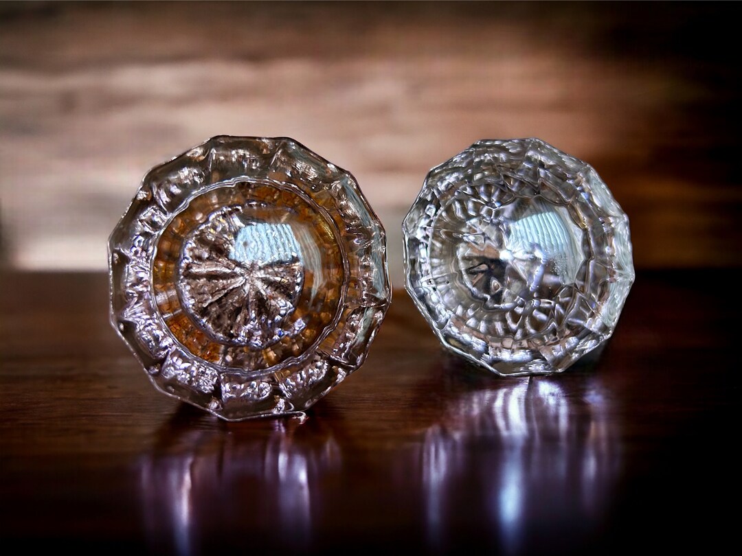 Mismatched Light Lavender Glass Door Knobs, 12 Point Light Purple Glass Door Knobs, Sun Purple ...