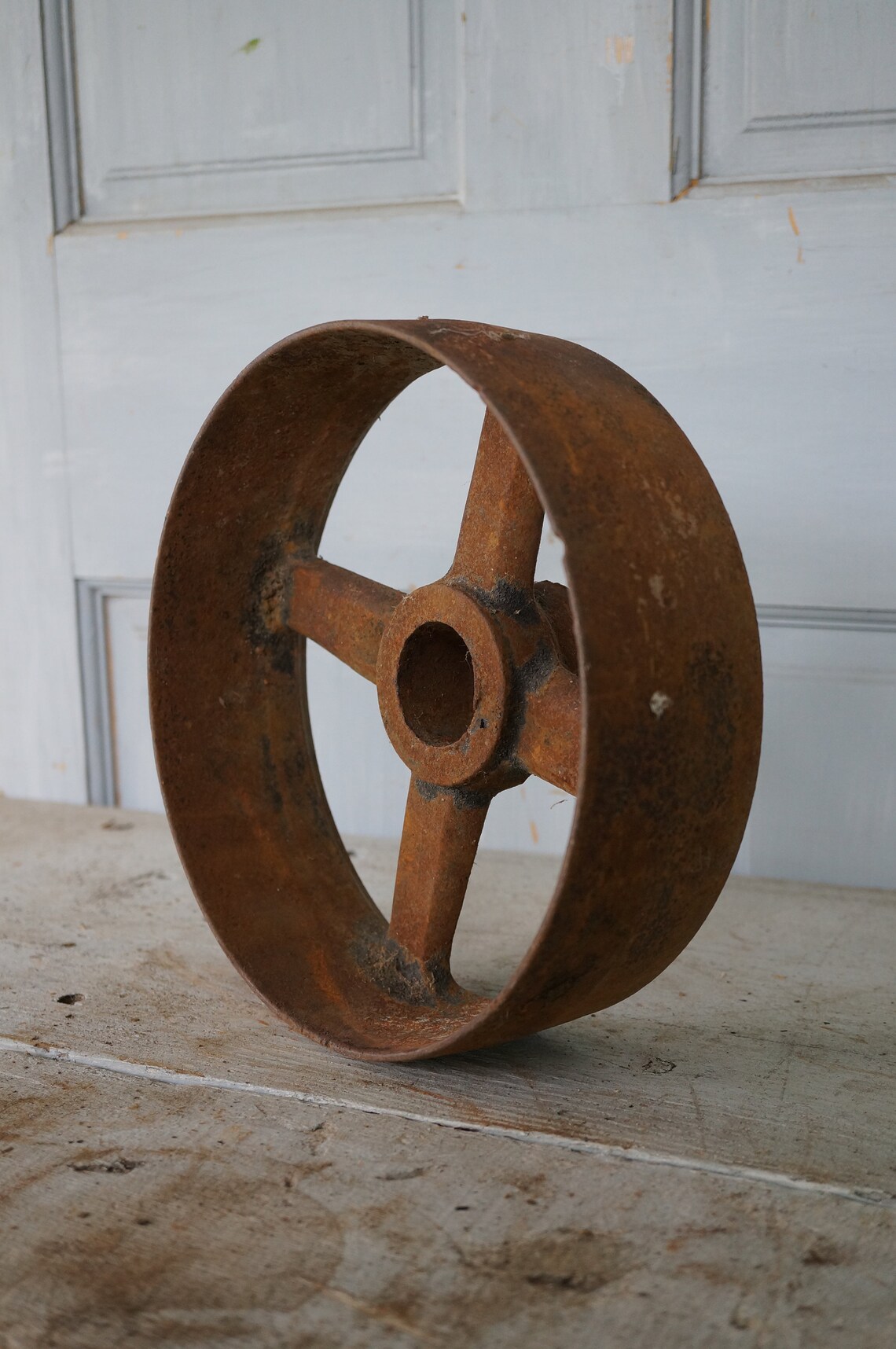 Antique Cast Iron Factory Cart Wheel Rustic Americana - Etsy