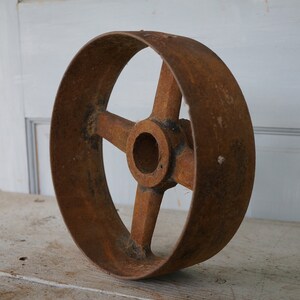 Antique Cast Iron Factory Cart Wheel, Rustic Americana, Industrial ...