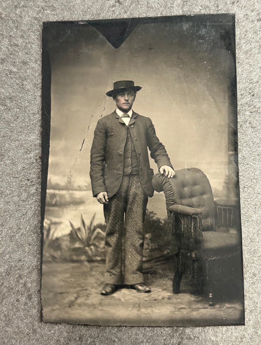 Antique Tintype Photo, Dapper Victorian Man in Hat - Etsy