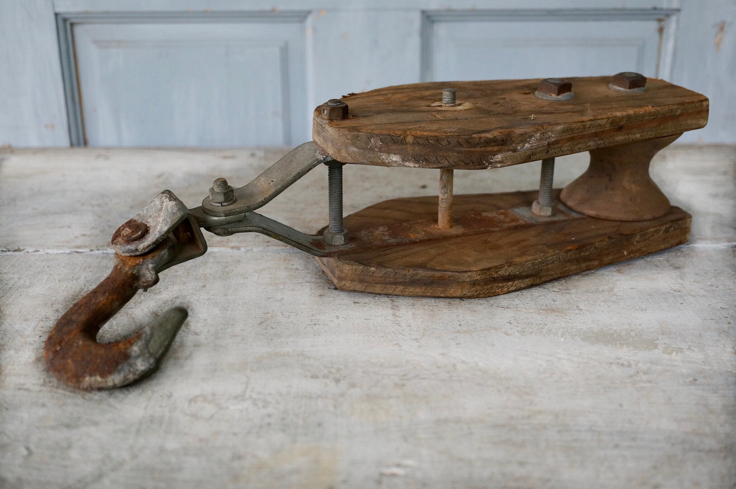 Vintage Metal and Wood Pulley Vintage Rope Pulley Rustic | Etsy