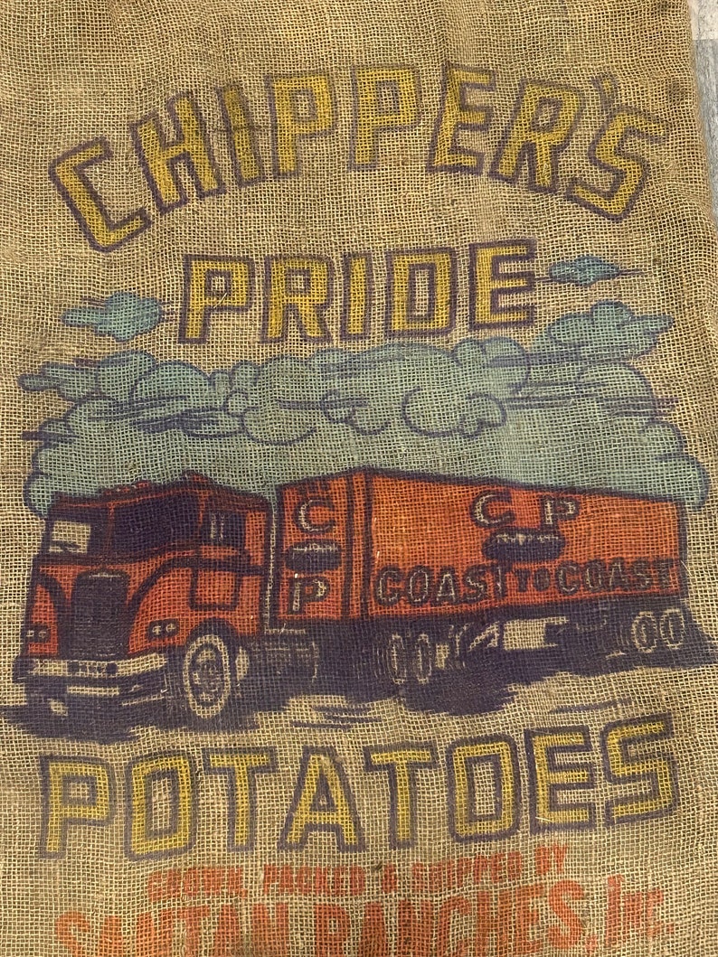 Vintage Chipper's Pride Potato Sack: Santan Ranches Big Rig Burlap Bag ...