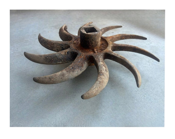 Old Farming Equipment, Antique Cast Iron Rotary Blade, Tiller Head ...