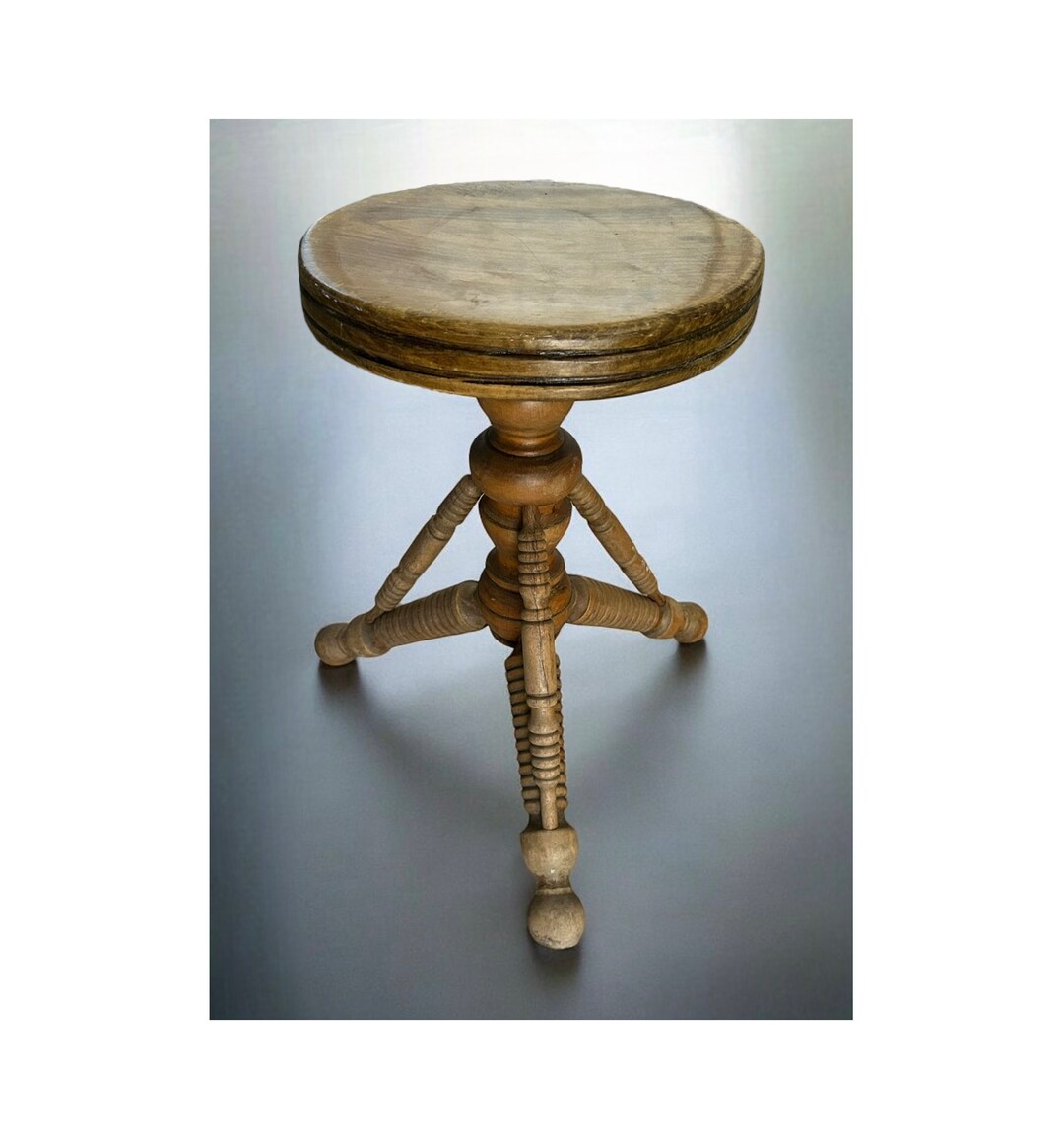Antique Tonk of Chicago Adjustable Piano Stool, Folk Art Stool Chicago ...