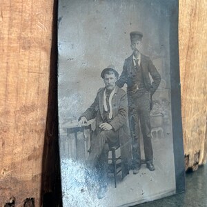 Train Conductor and Friend, Victorian Tintype Two Blokes, Antique ...