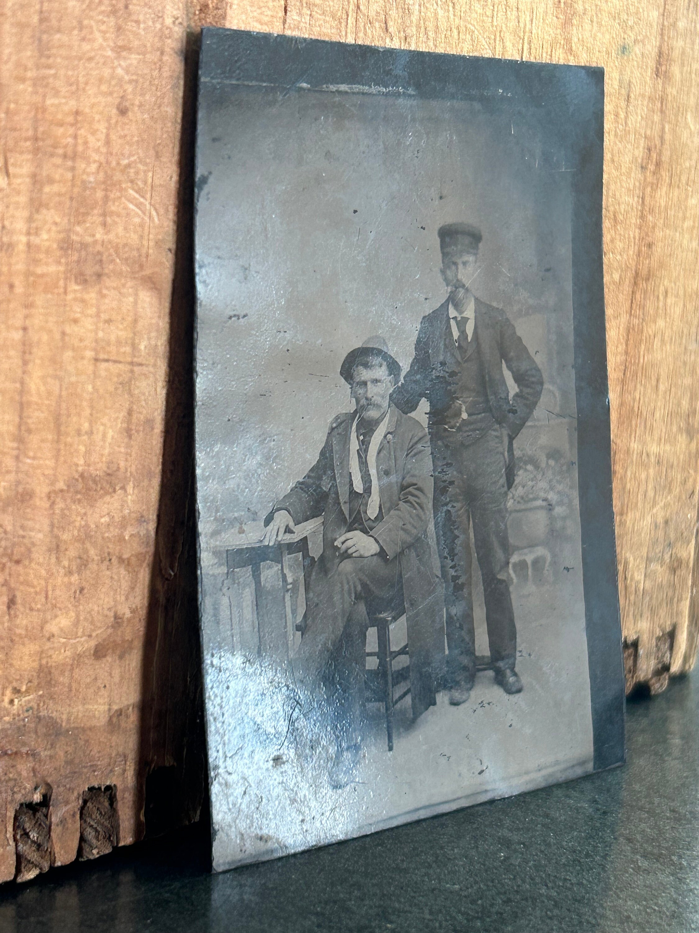 Antique Tintype Photograph: Train Conductor and Friend, Victorian ...