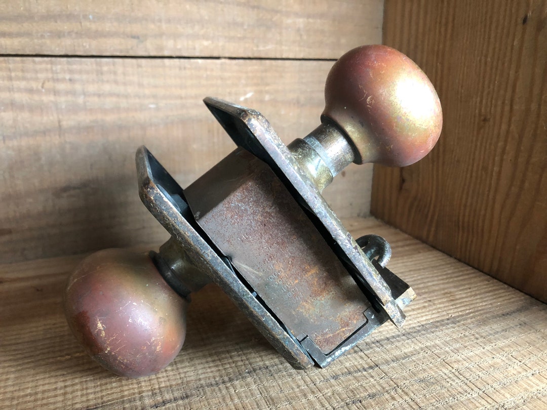 P&F Corbin Door Lock Antique Brass Knobs, Heavy Duty Vintage Brass ...