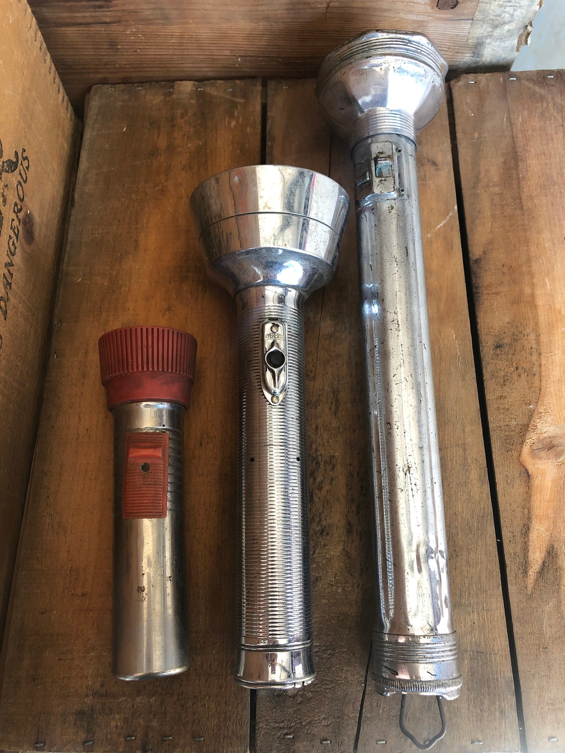 Set of 3 Vintage Flashlights Vintage Eveready Flashlight | Etsy