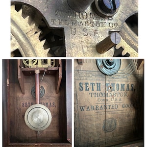Seth Thomas Antique Clock Circa 1870, Clock Parts Gears, Seth Thomas ...